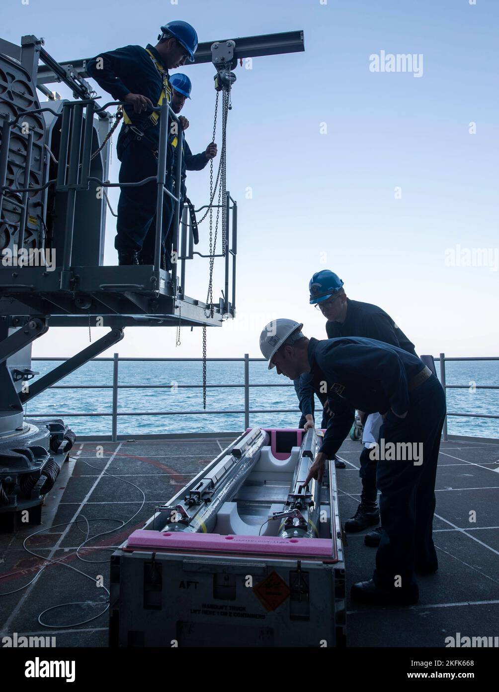 Sailors assigned to the first-in-class aircraft carrier USS Gerald R ...
