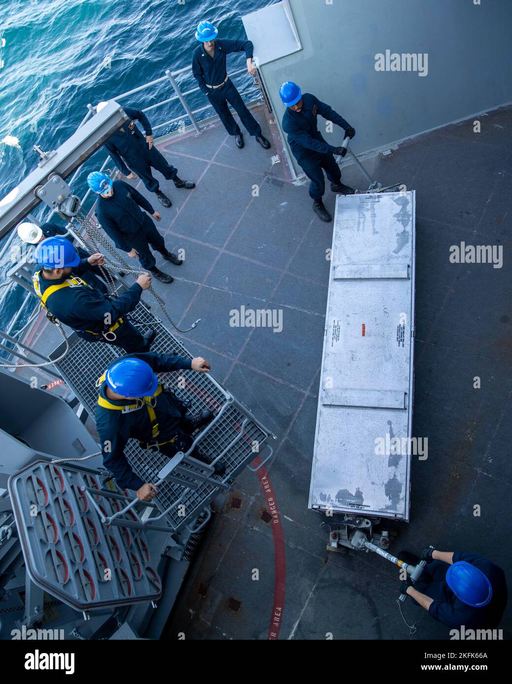 Sailors assigned to the first-in-class aircraft carrier USS Gerald R ...