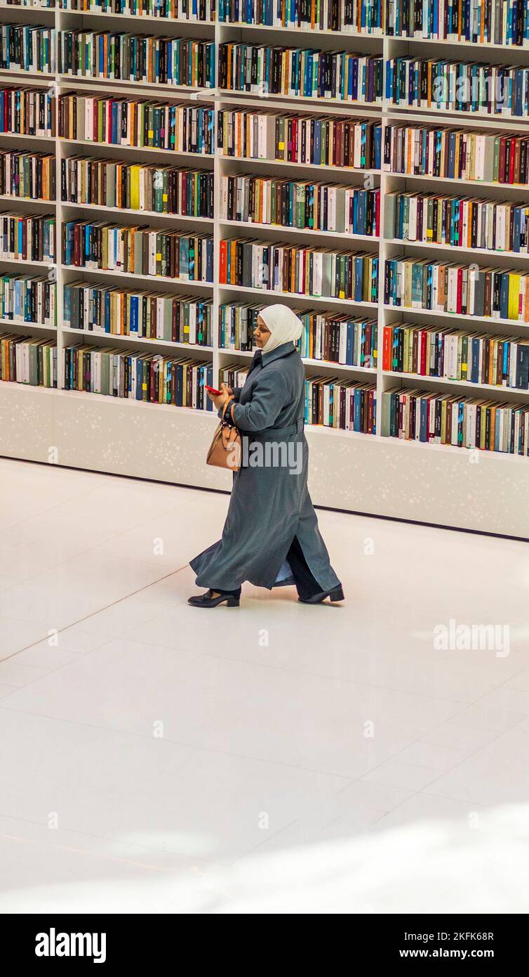 Dubai, UAE - 10.15.2022 - At Sheikh Mohammed Bin Rashid public library ...