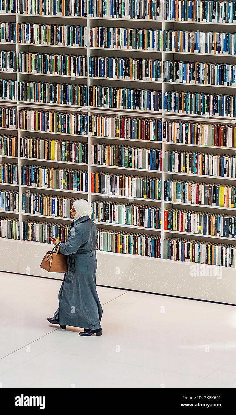 Dubai, UAE - 10.15.2022 - At Sheikh Mohammed Bin Rashid public library ...