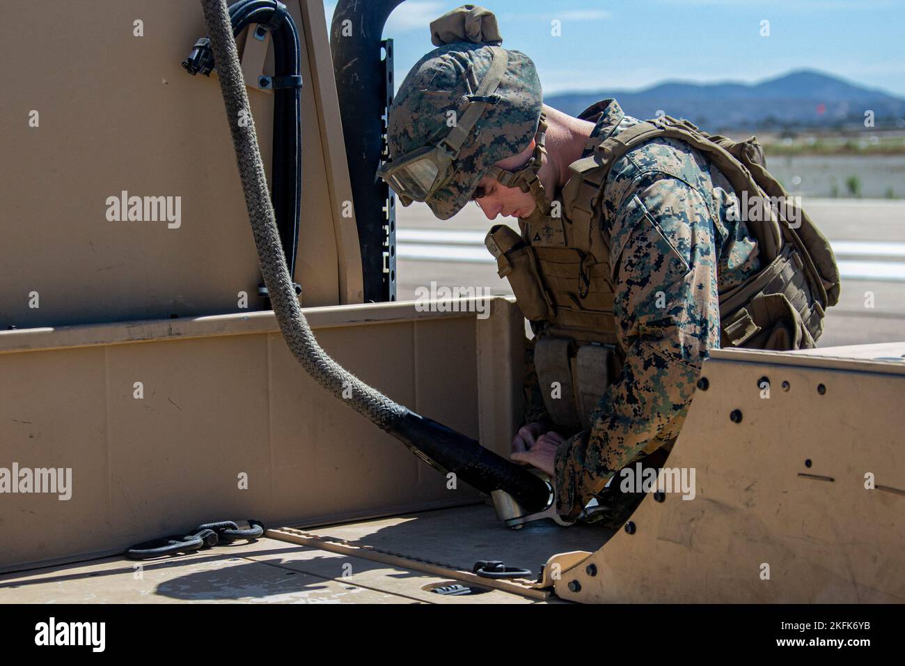 U.S. Marine Corps Lance Cpl. Tristen Logan, a landing support ...