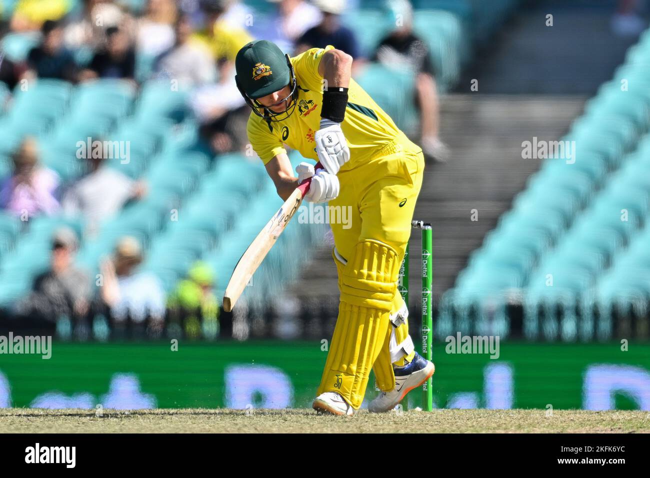 Marnus Labuschagne of Australia play shot during game two of the One ...