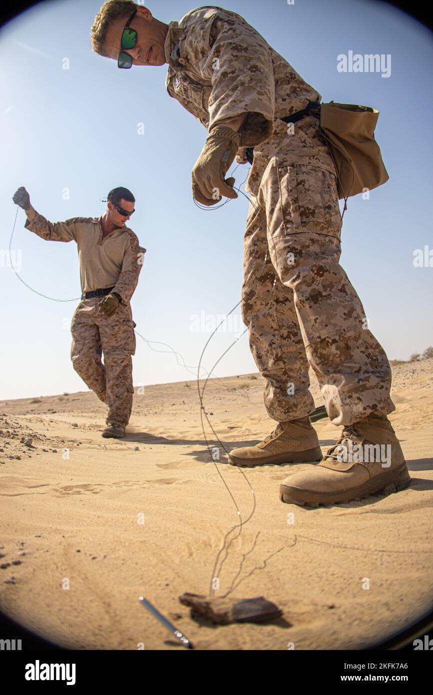 U.S. Marine Corps Staff Sgt. Jon Leary and Sgt. Josh Allaart, explosive ...