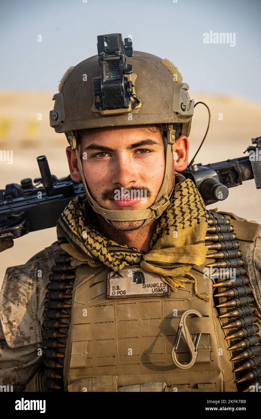 U.S. Marine Corps Lance Cpl. Dillan Shankles, a machine gunner with 3rd ...