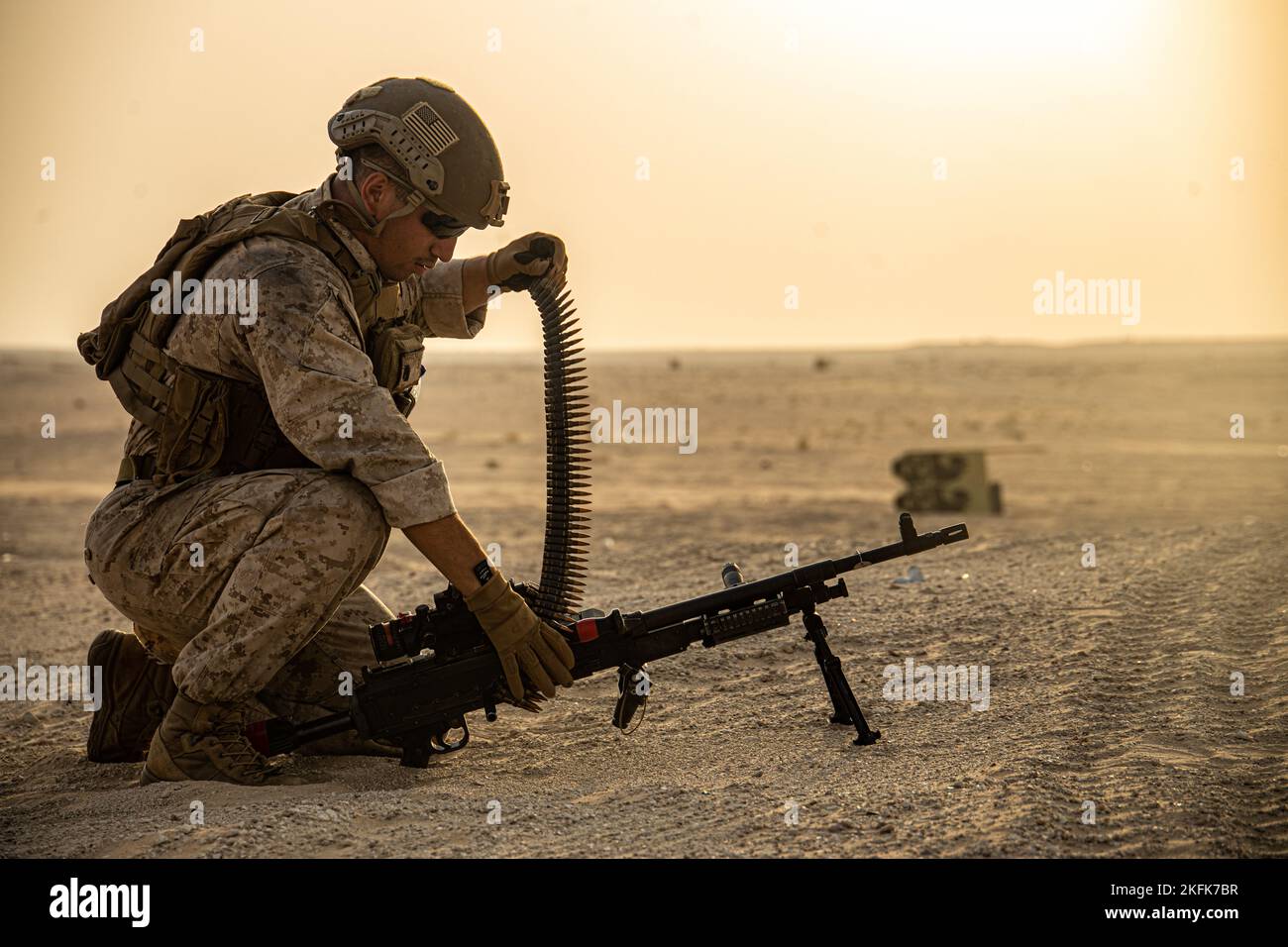 U.S. Marine Corps Sgt. Andrew Rangel, a machine gun section leader with ...