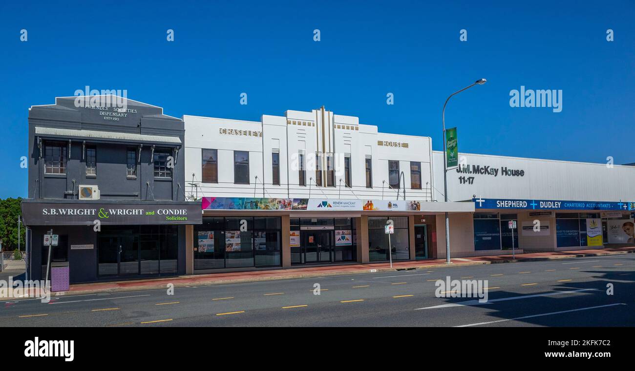 Art Deco shops in the CBD of Mackay Stock Photo - Alamy