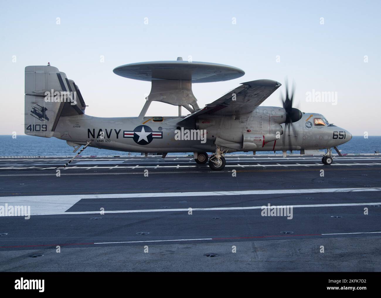An E2-D Hawkeye, attached to the “Greyhawks” of Airborne Command and ...