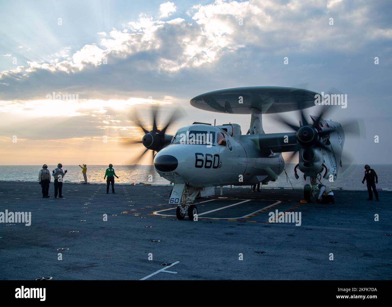 An E2-D Hawkeye, attached to the “Greyhawks” of Airborne Command and ...