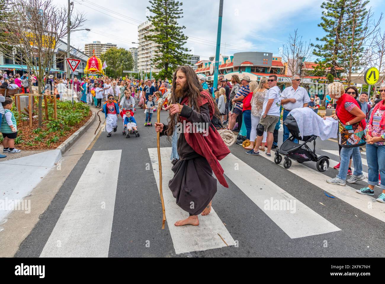 Hare Krishna's from the farm at Eungella in the parade at the Cooly ...