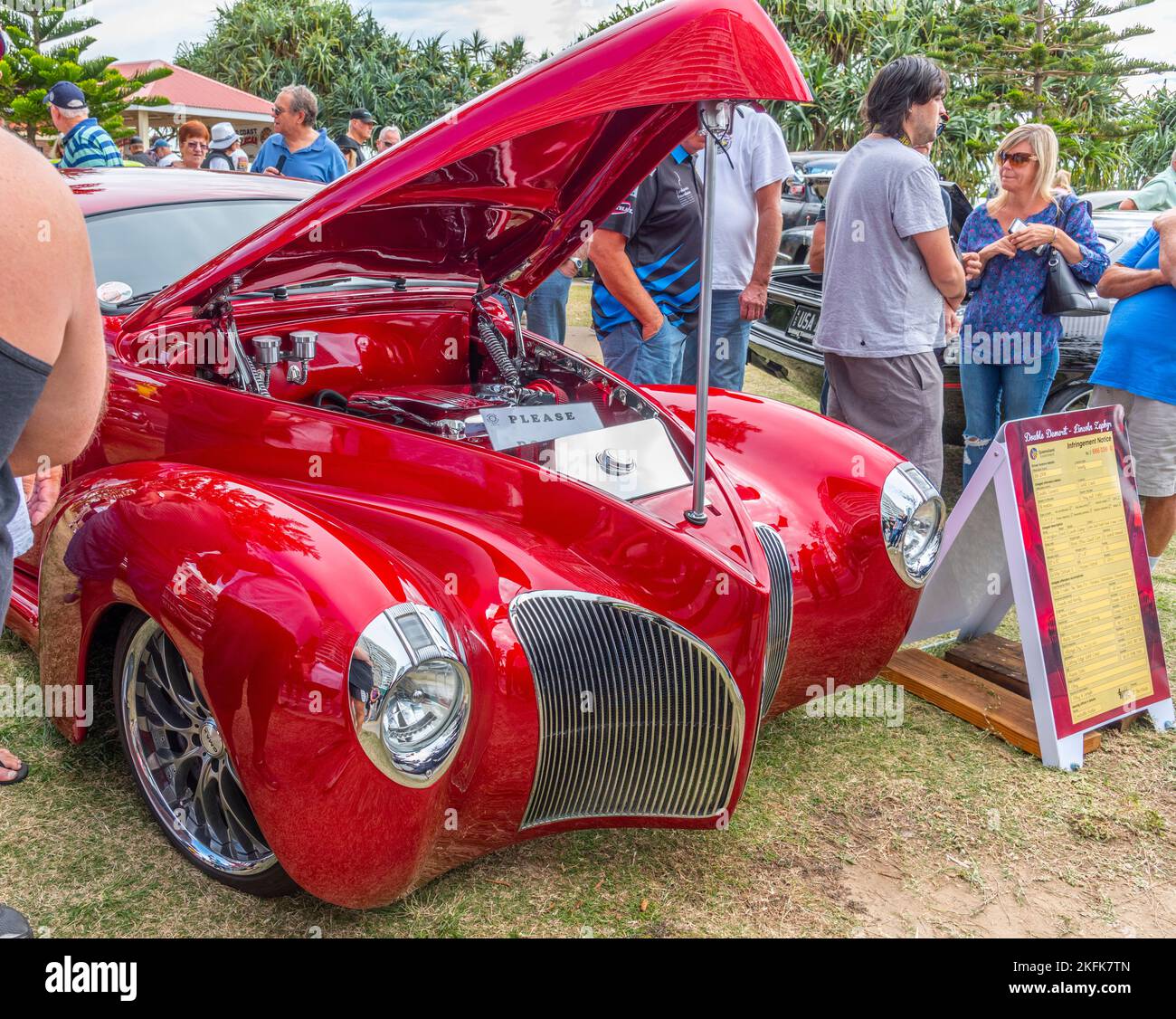 Red custom Lincoln-Zephyr at the Cooly Rocks On retro festival at ...