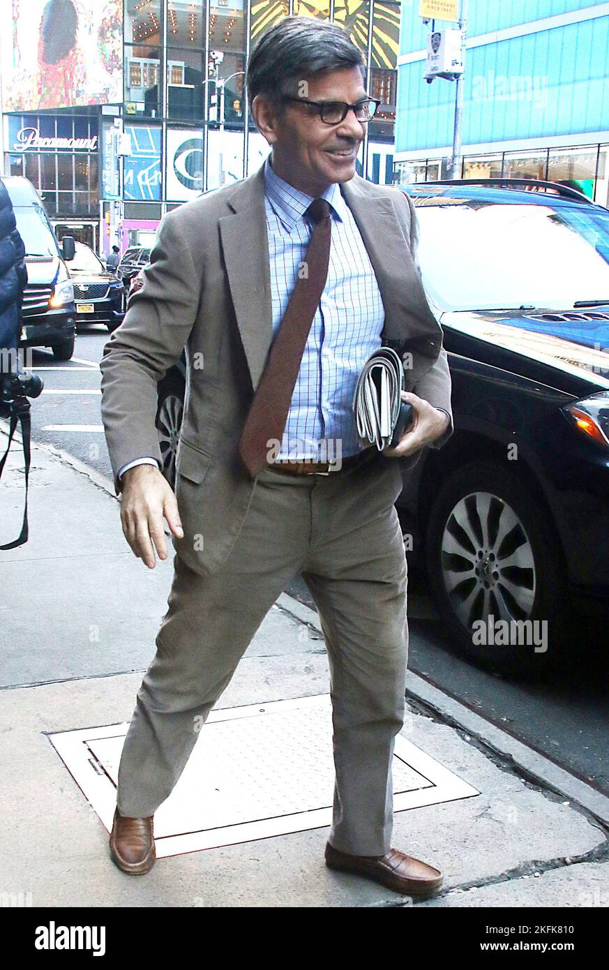 NEW YORK, NY- November 18: George Stephanopous seen exiting Good ... NEW YORK, NY- November 18: George Stephanopous seen exiting Good ...