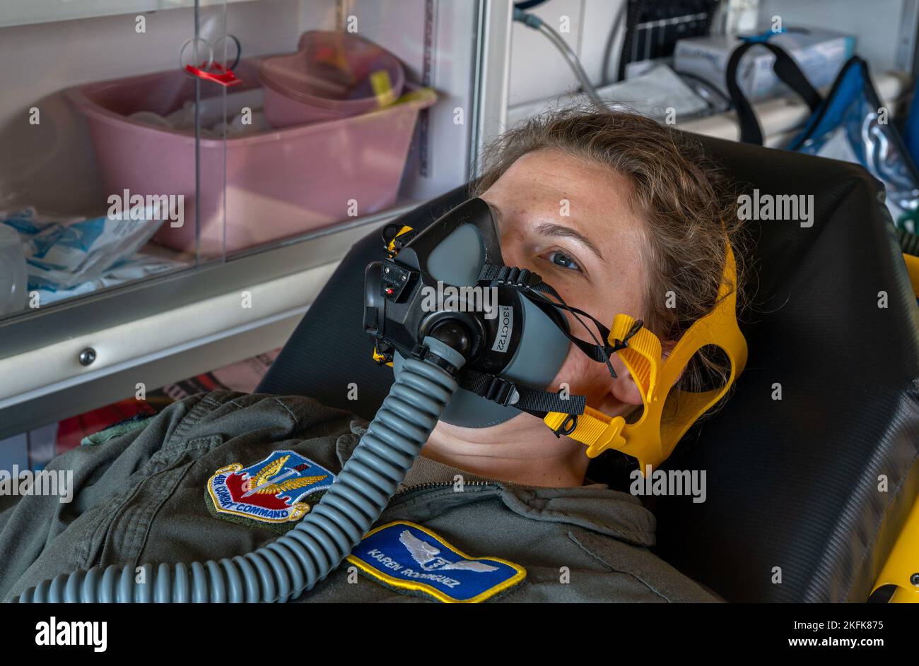 Capt. Karen Rodriguez, 4th Medical Group flight surgeon, wears an ...