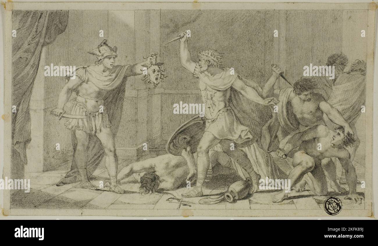 Perseus Confronting Phineas and his Followers with Head of Medusa, 18th ...