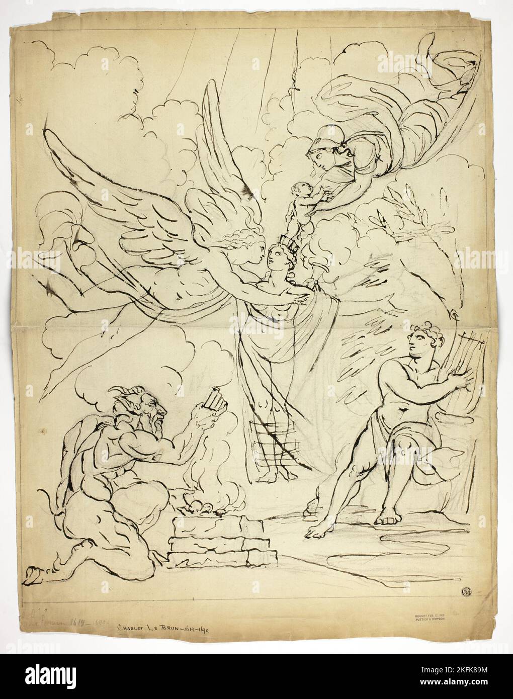 Cupid and Psyche (verso), (Unidentified Mythological Birth Scene (recto ...