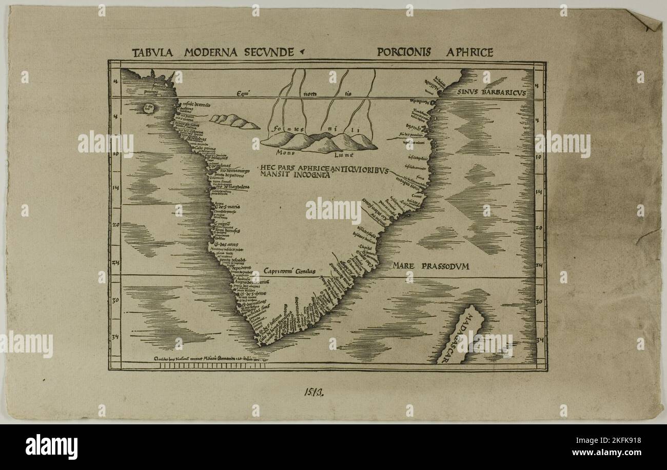 Tabula Moderna Secunde Porcionis Aphrice, 1513, reprinted 1889 Stock Photo - Alamy