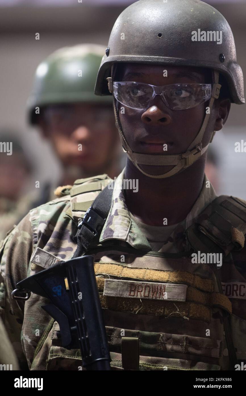 U.S. Air Force Airman Basic Myles Brown, security forces trainee ...
