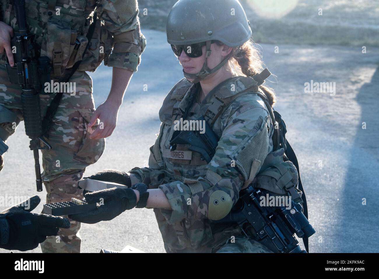 U.S. Air Force Airman Basic Cheyenne Torres, security forces trainee ...