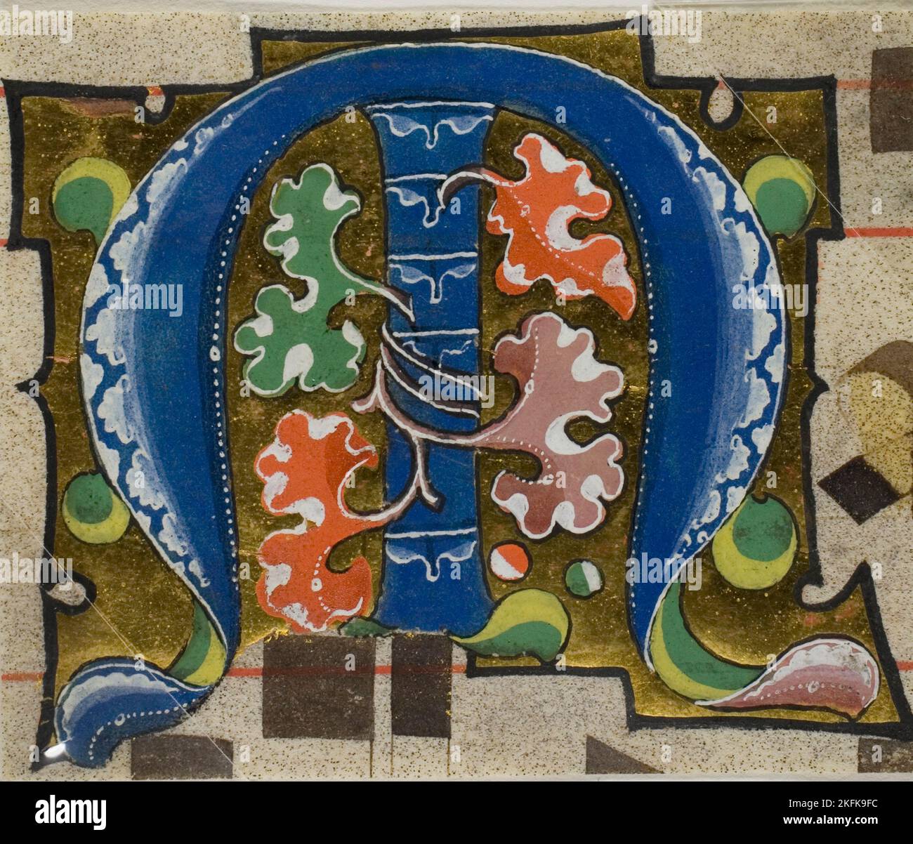 Decorated Initial "M" with Flowers from a Choirbook, 19th century ...