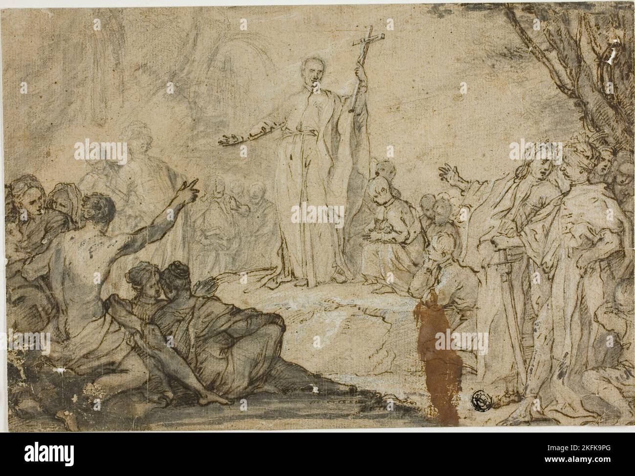 Saint Preaching to Heathens, n.d. Style of Charles-Joseph Natoire Stock ...