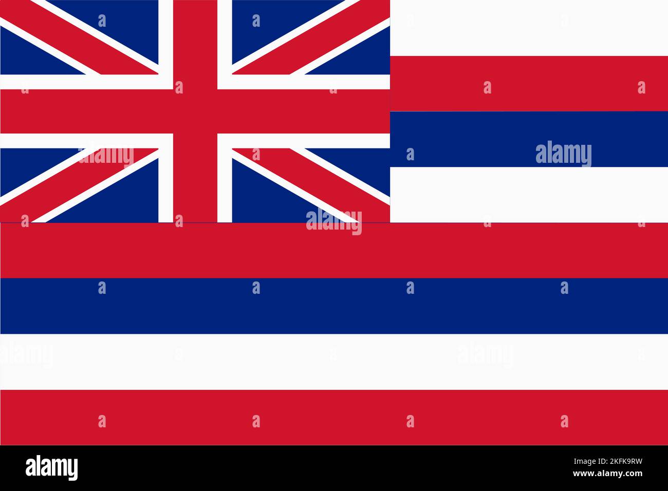Flag of Hawaii. Banner and patriotic symbol. Official colors. Flat ...