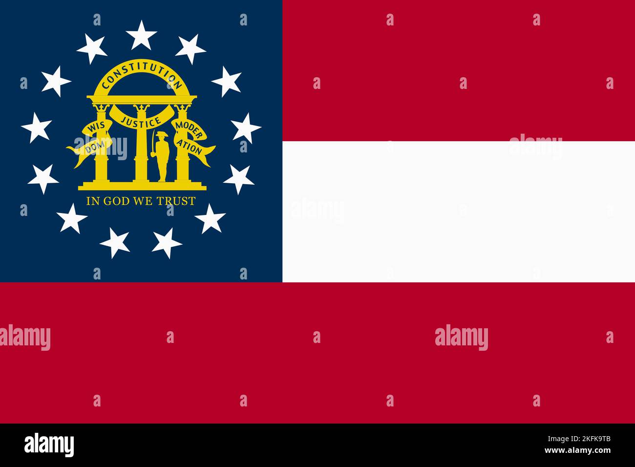 Flag of Georgia. Banner and patriotic symbol. Official colors. Flat ...