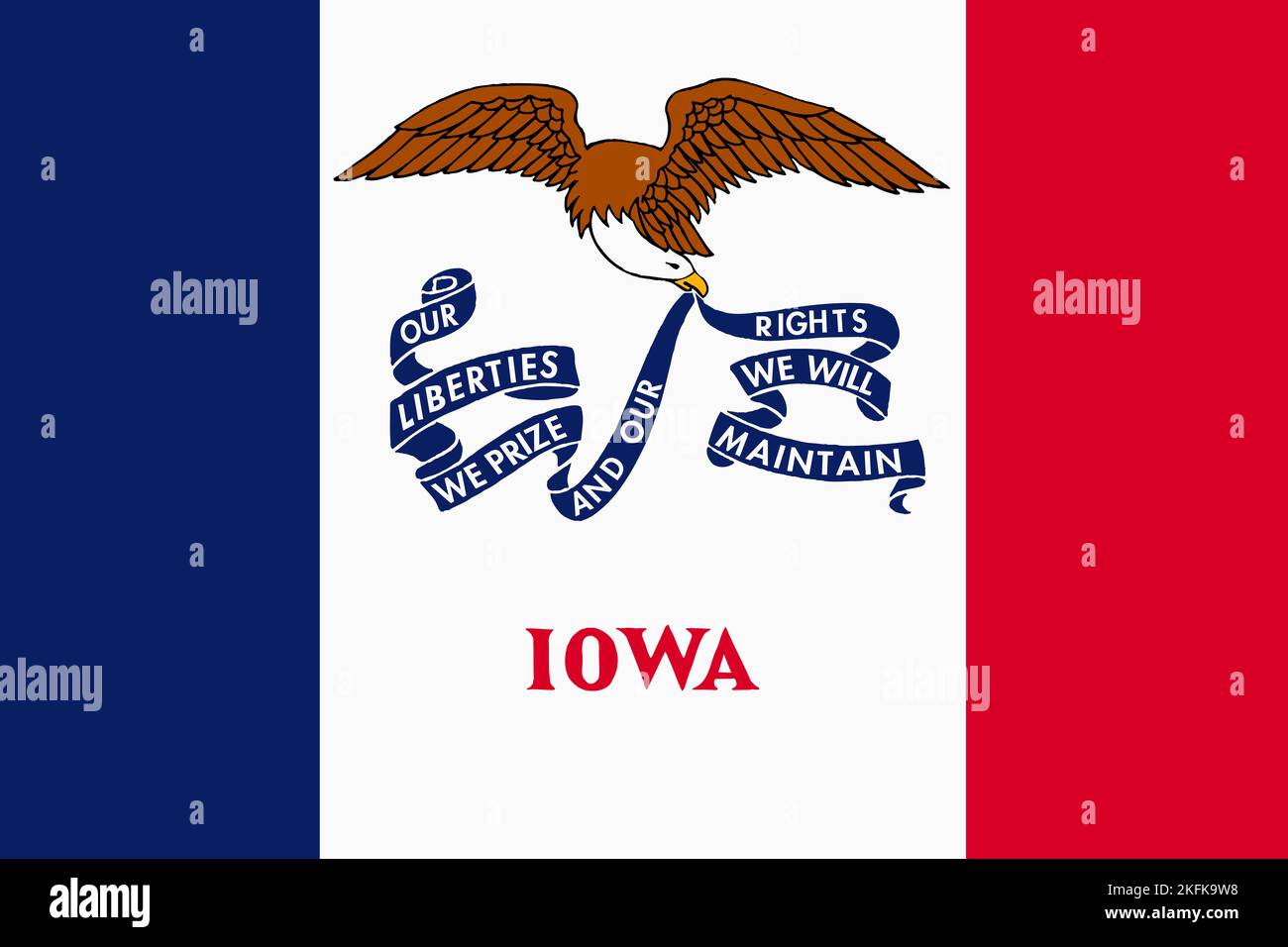 Flag of Iowa. Banner and patriotic symbol. Official colors. Flat ...