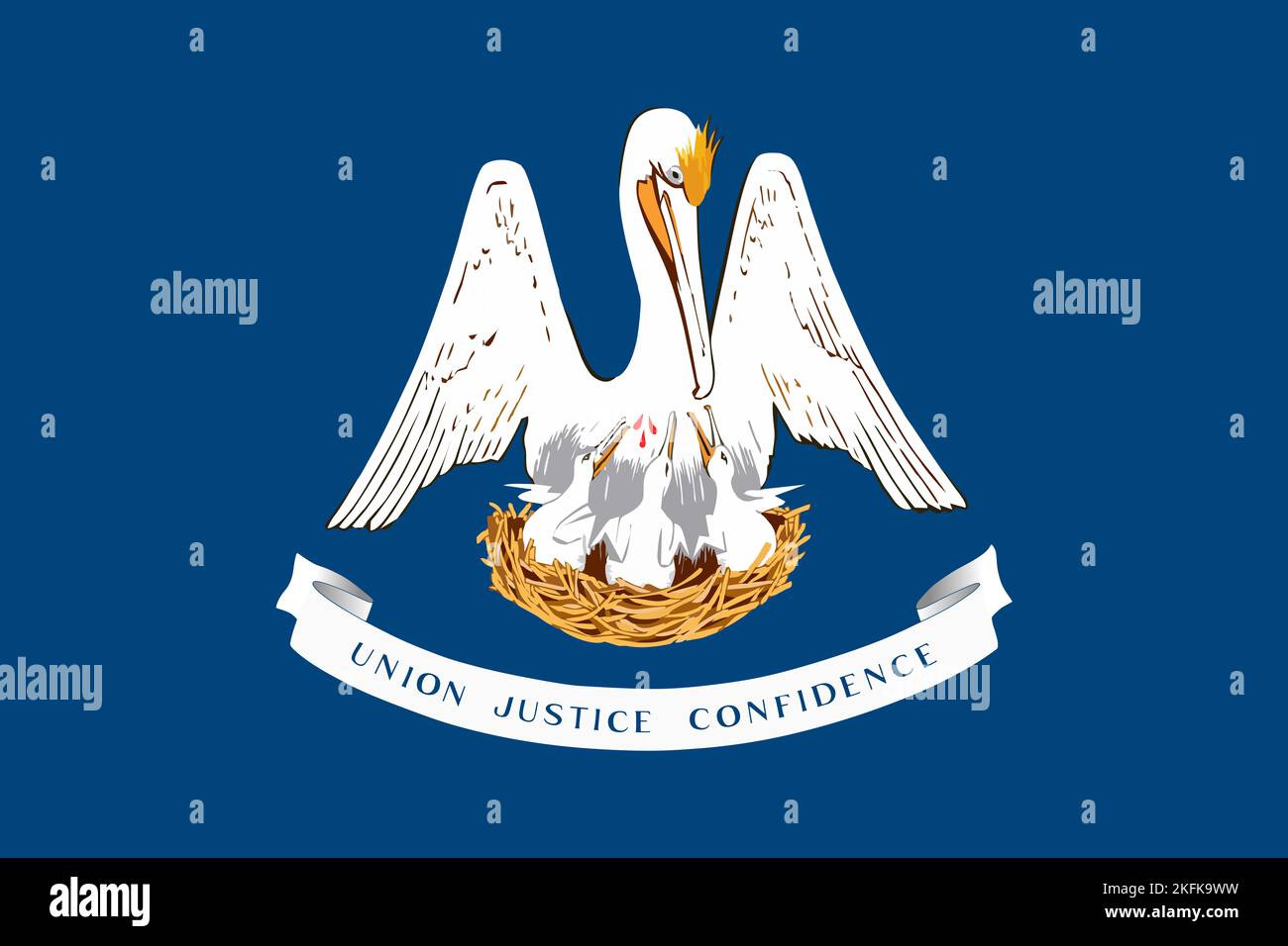 Flag of Louisiana. Banner and patriotic symbol. Official colors. Flat ...