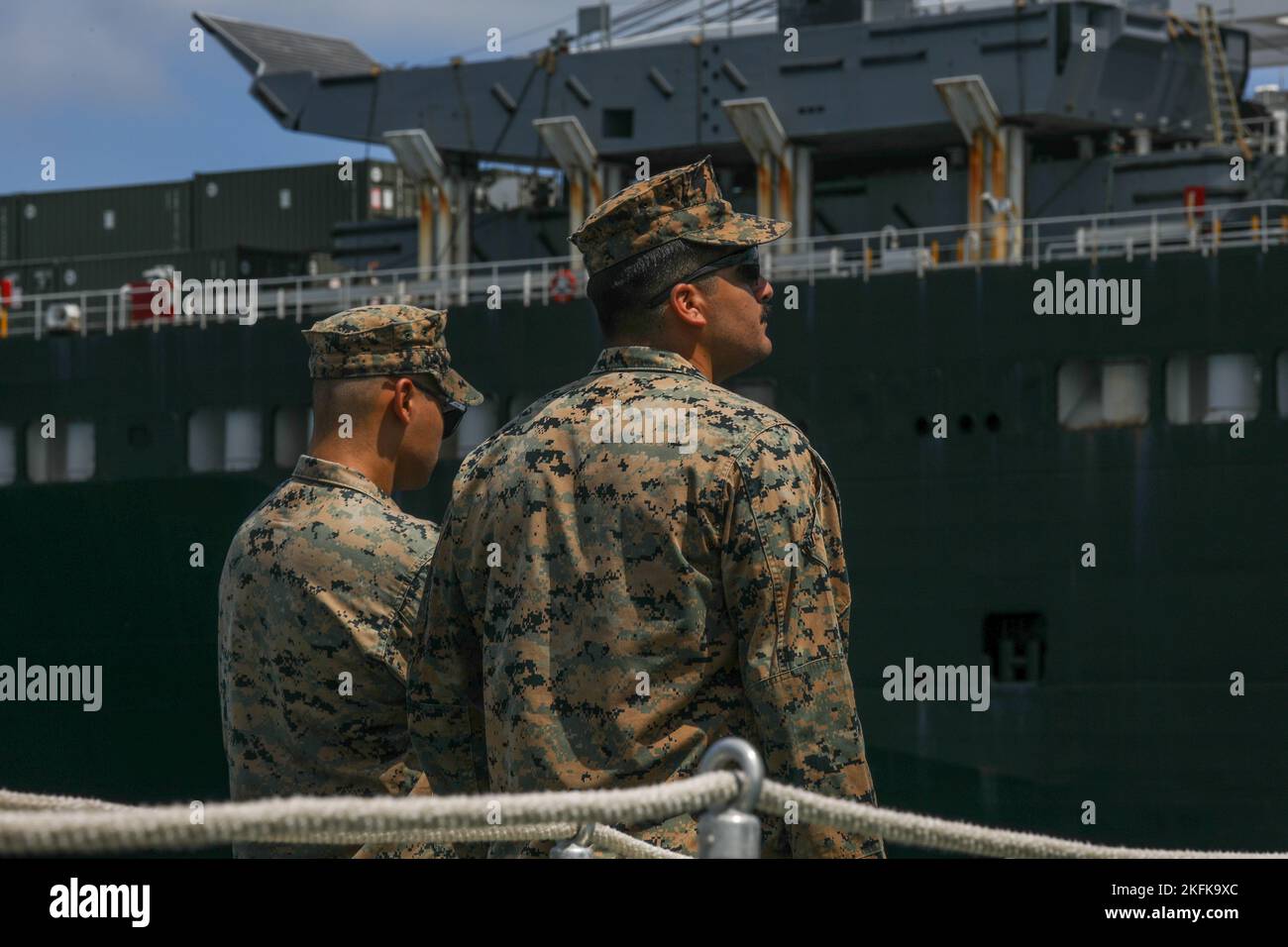 U.S. Marine Corps Lance Cpl. Arturo Ochoa, right, a heavy equipment ...