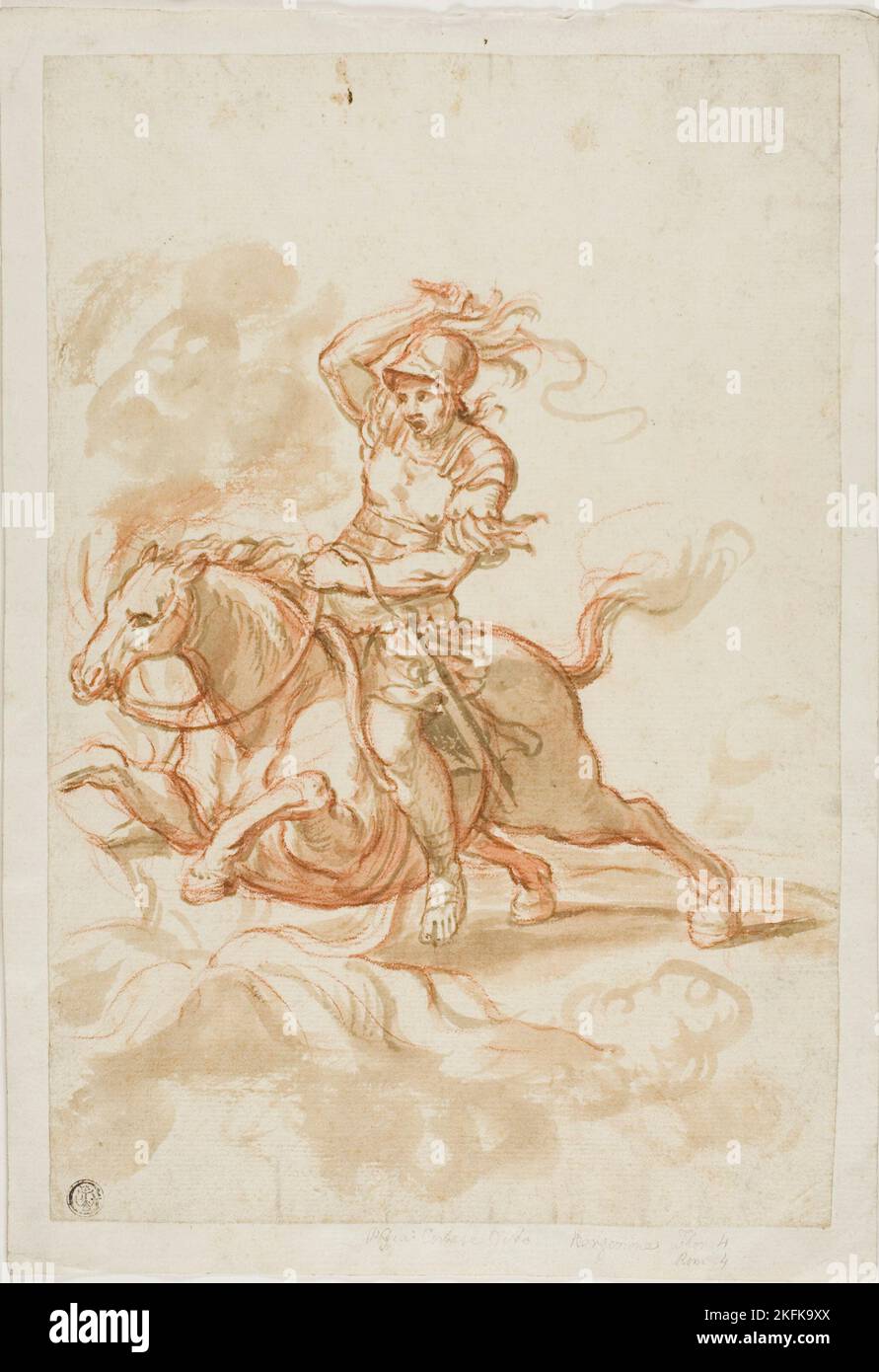 Marcus Curtius Plunging into the Abyss, n.d. Roman soldier rides into a ...