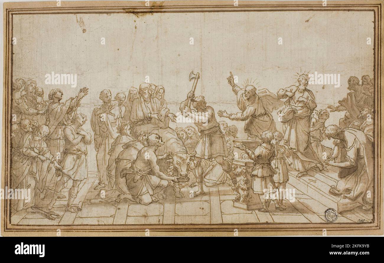 The Sacrifice at Lystra, n.d. School of Charles Le Brun Stock Photo - Alamy