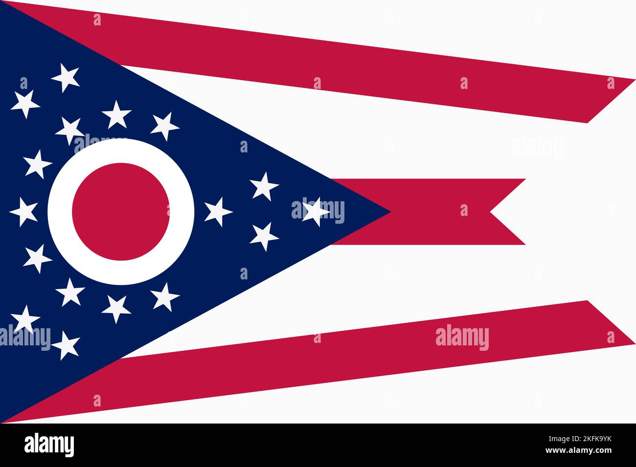 Flag of Ohio. Banner and patriotic symbol. Official colors. Flat ...