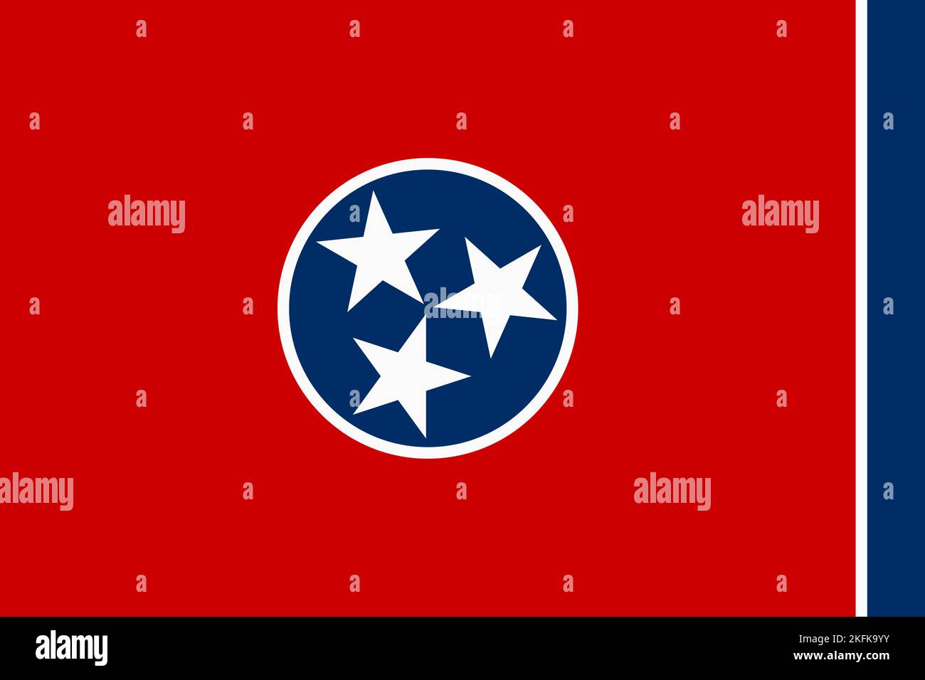 Flag of Tennessee. Banner and patriotic symbol. Official colors. Flat ...