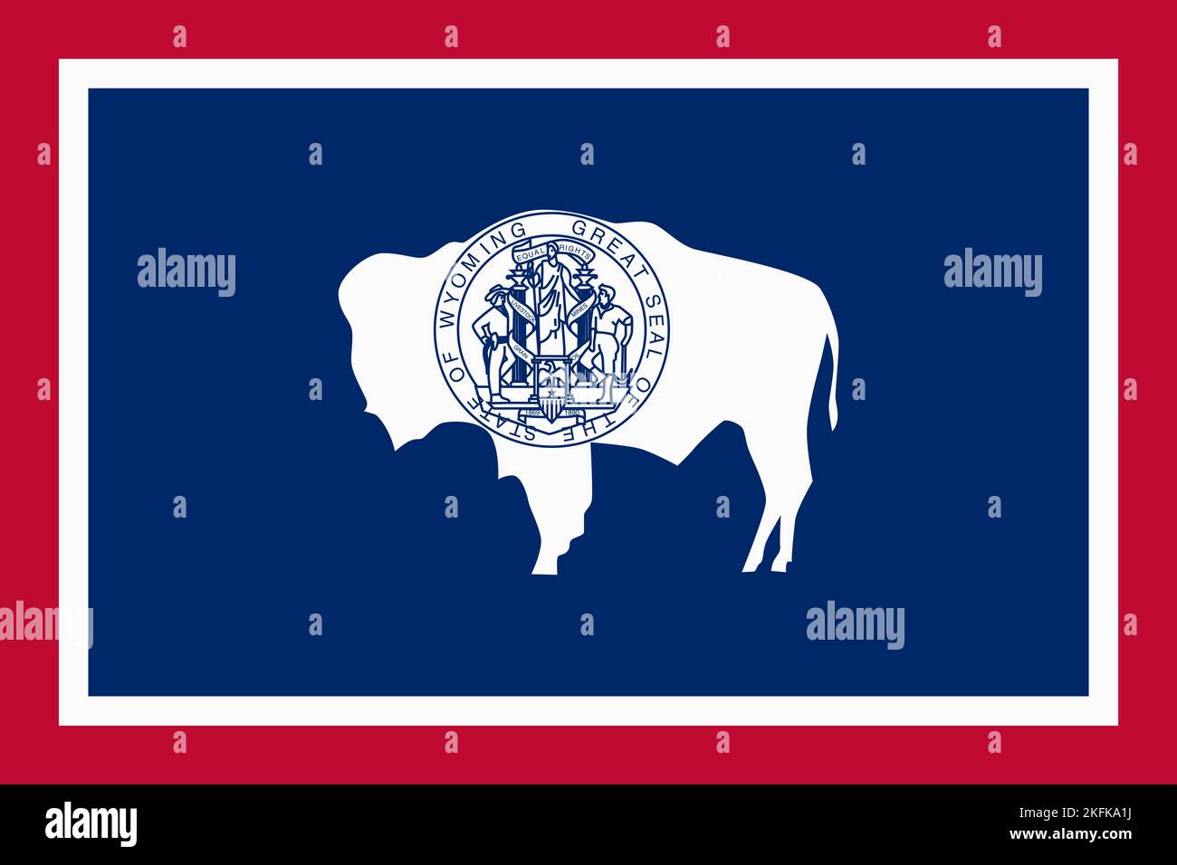 Flag of Wyoming. Banner and patriotic symbol. Official colors. Flat ...