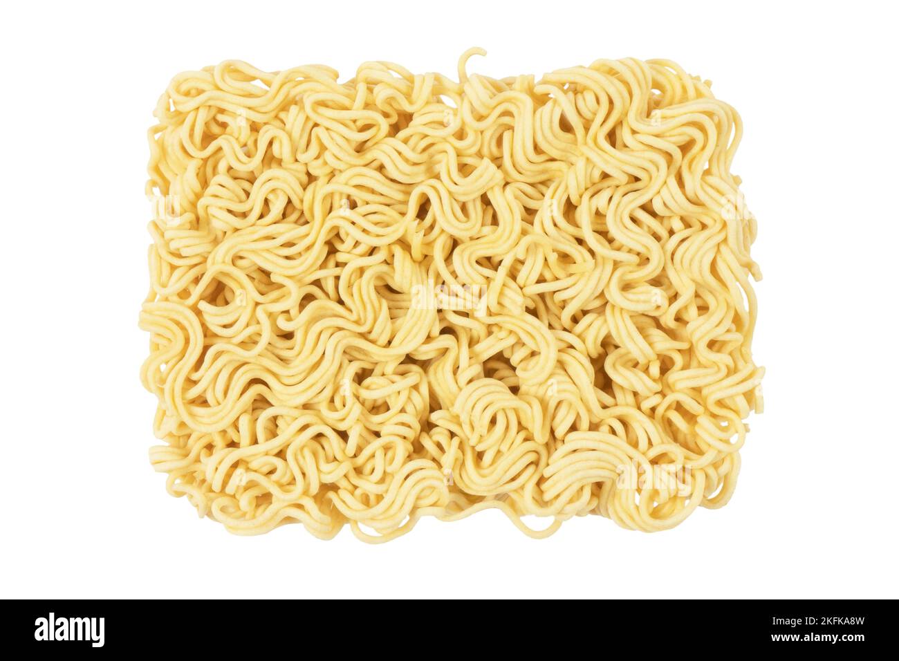 Texture of dry instant noodles isolated on white background. Raw dried ...