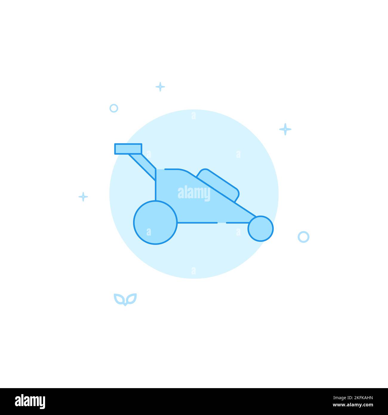 Lawn mower, grass cutter icon. Flat illustration. Filled line style ...