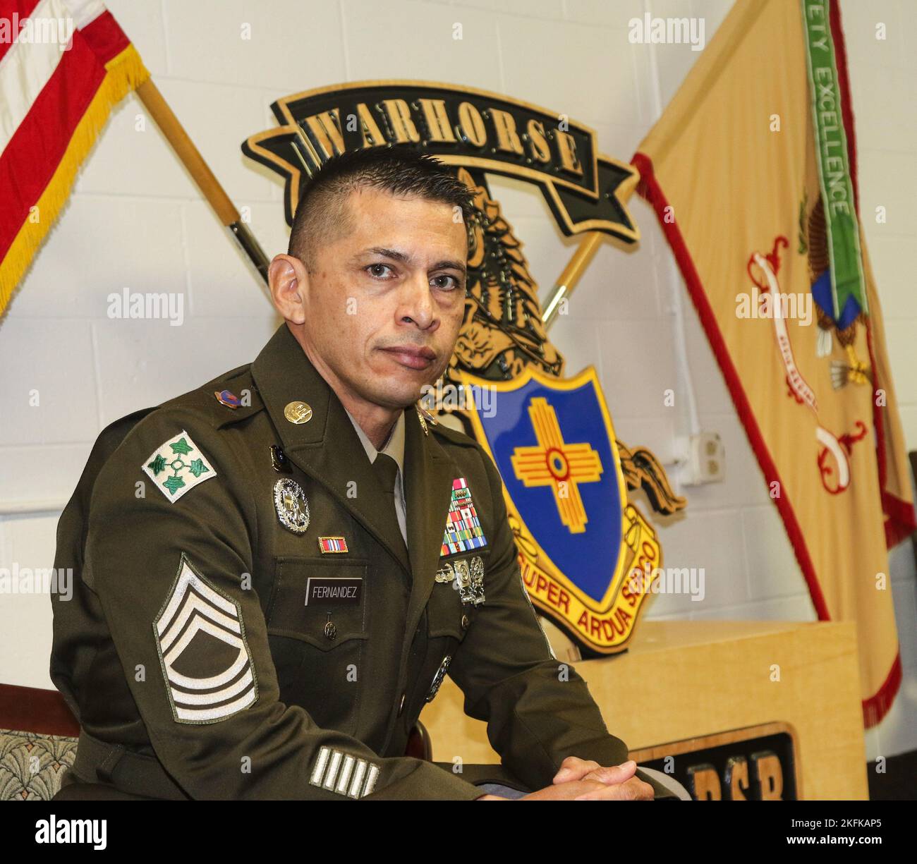 Master Sgt. Fernandez, a logistician assigned to First Army Division ...