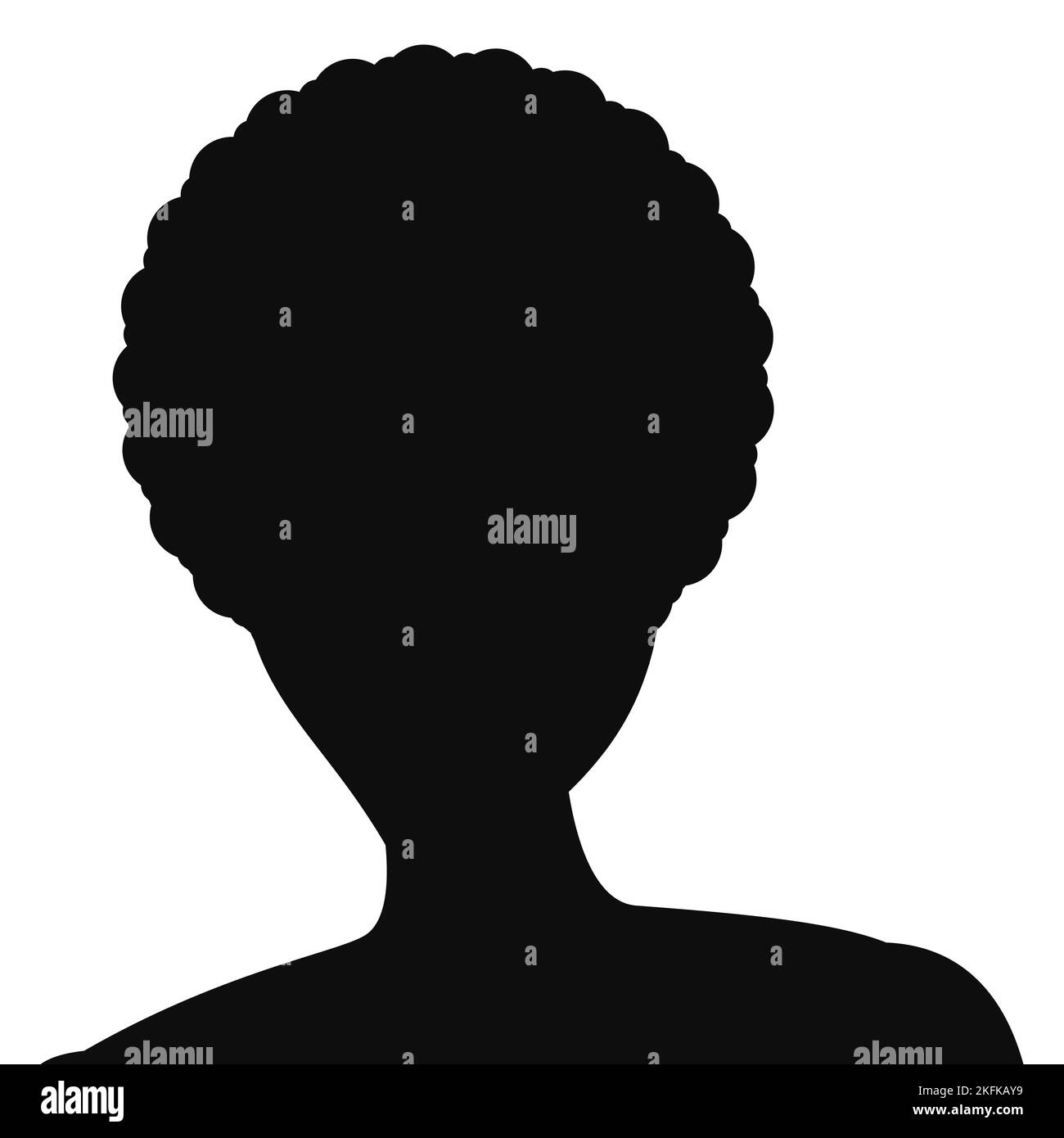 Human female head icon silhouette. Woman avatar profile, face ...