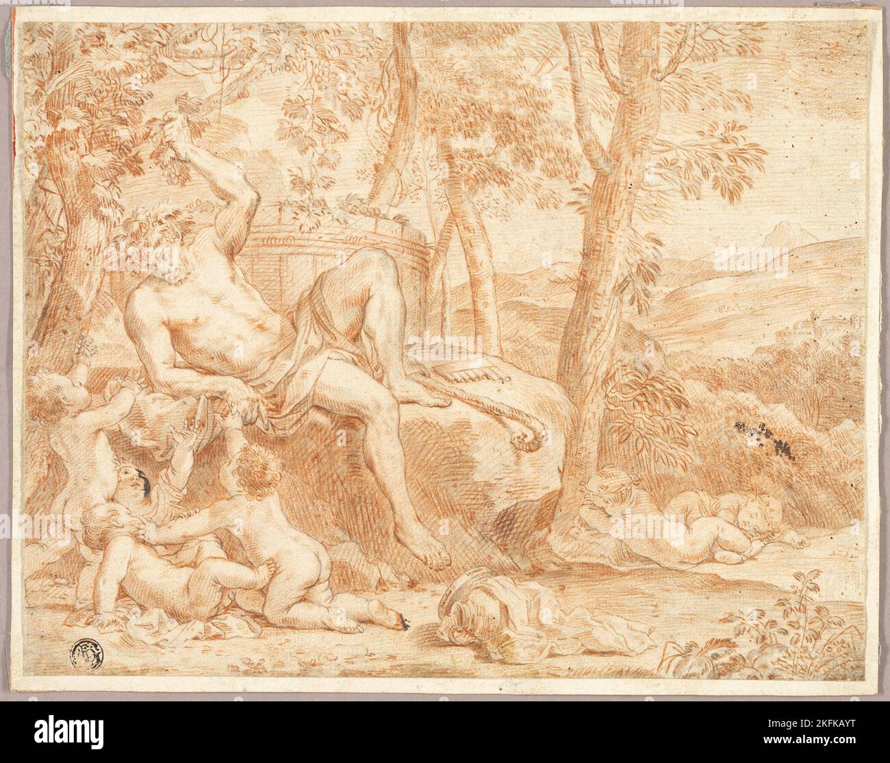 Bacchus and Putti in Shady Grove, 17th Century. Possibly after Nicolas ...