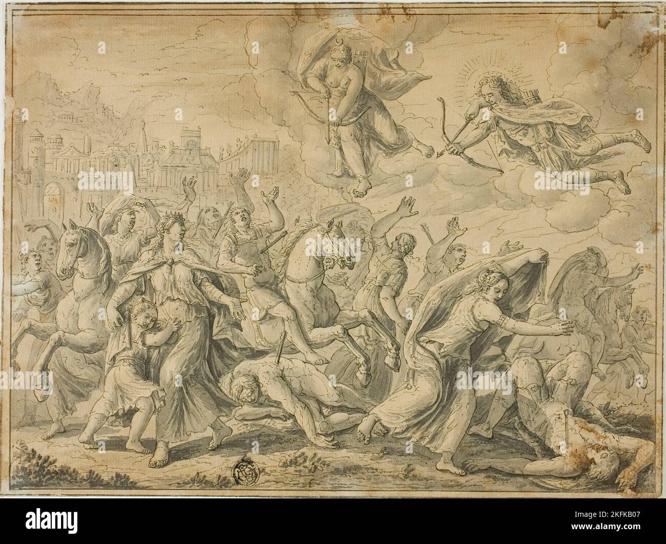 Death of Niobe's Children, 1552/1725. Greek mythology: Apollo and ...