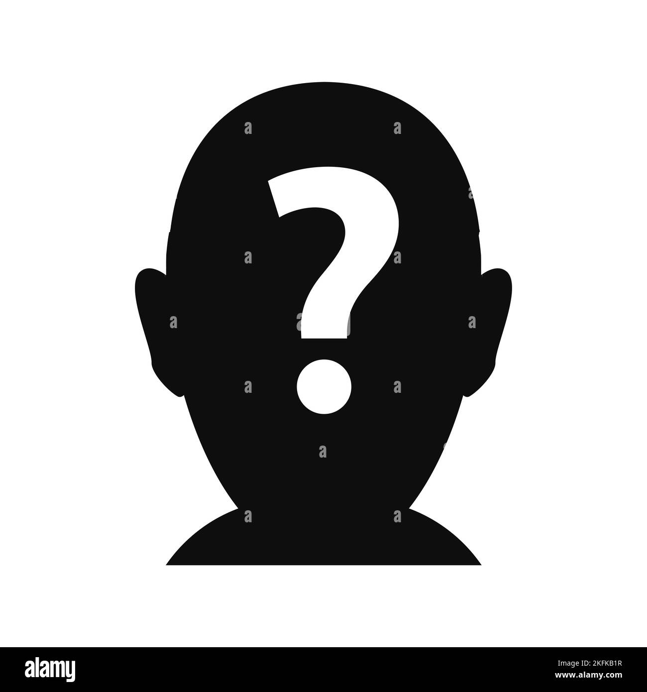 Human face question mark illustration Black and White Stock Photos ...