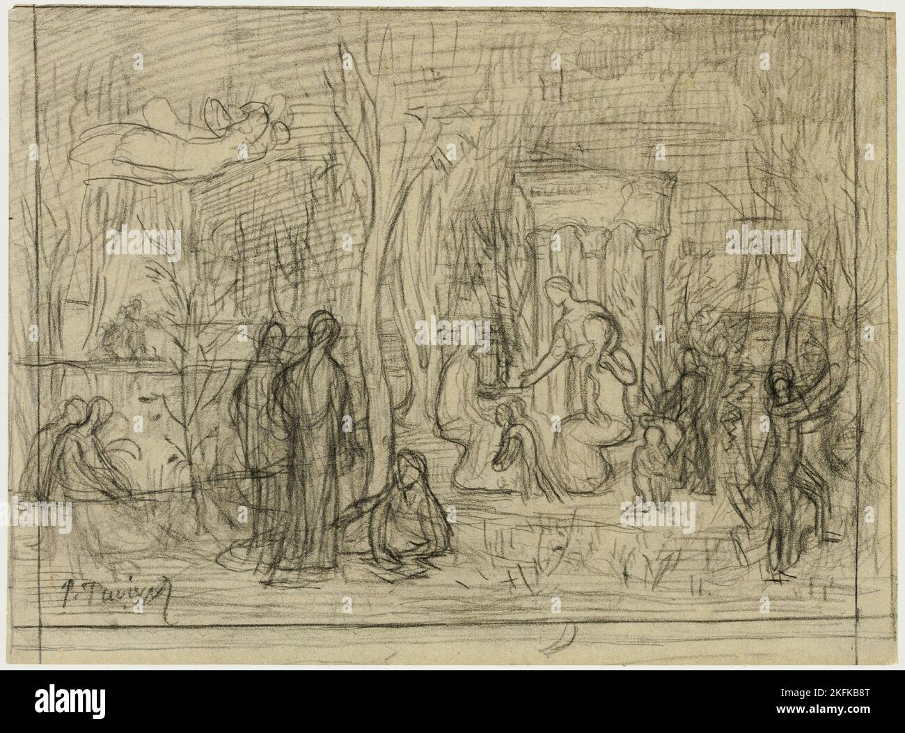 Compositional study for The Sacred Grove, Beloved of the Arts and the ...