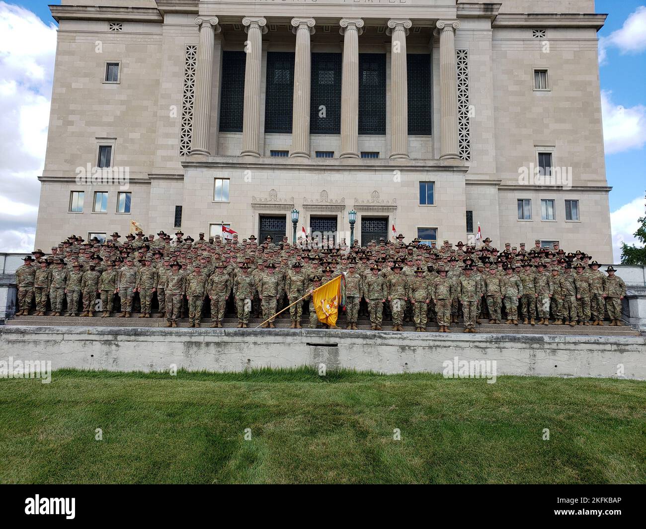 Soldiers of the 2nd Squadron, 107th Cavalry Regiment stand for a unit ...