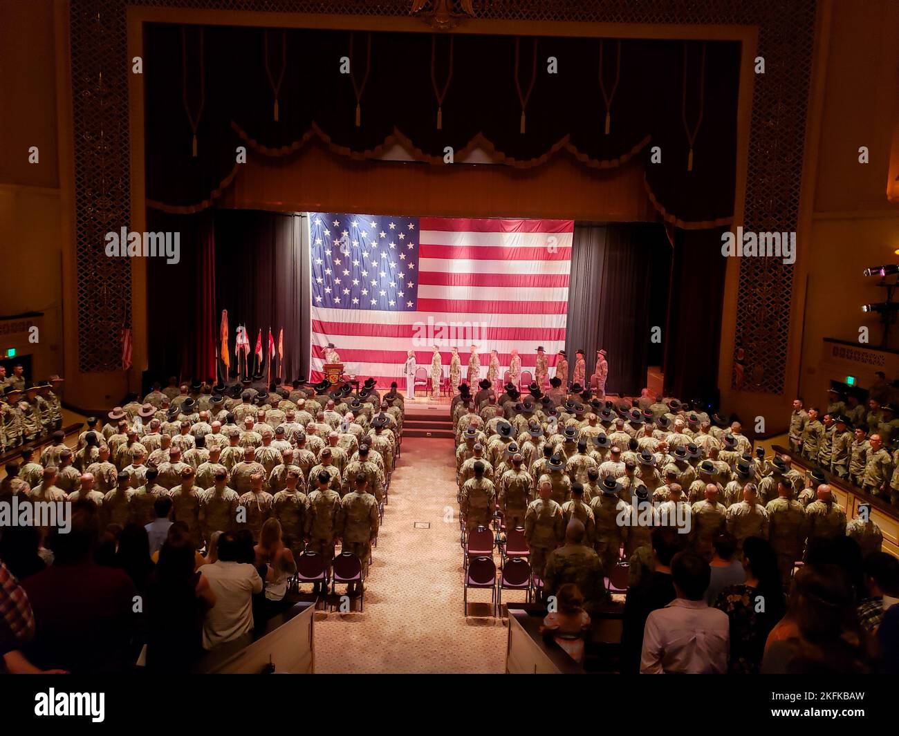 Soldiers of the 2nd Squadron, 107th Cavalry Regiment stand at attention ...