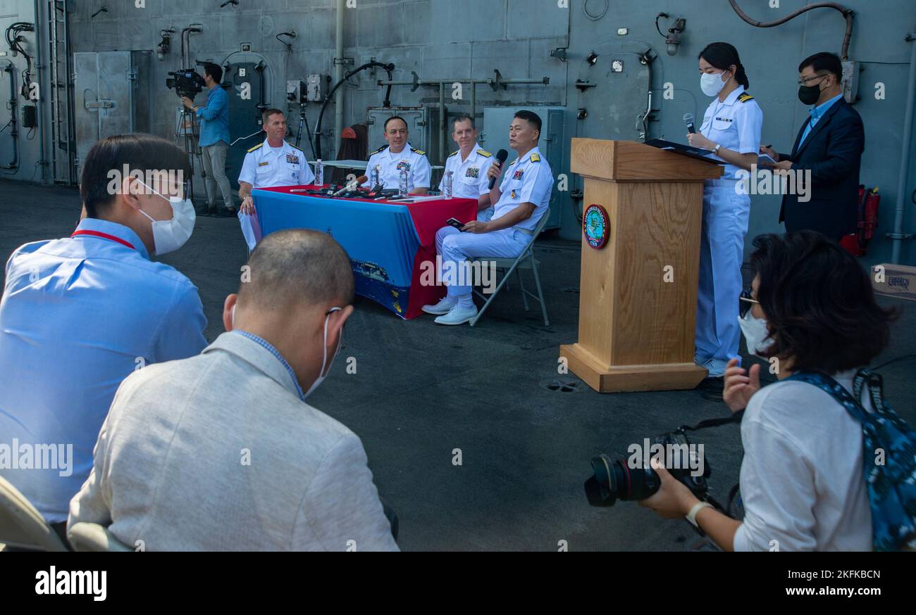 BUSAN, Republic of Korea (Sept. 23, 2022) From left, Rear Adm. Mark ...