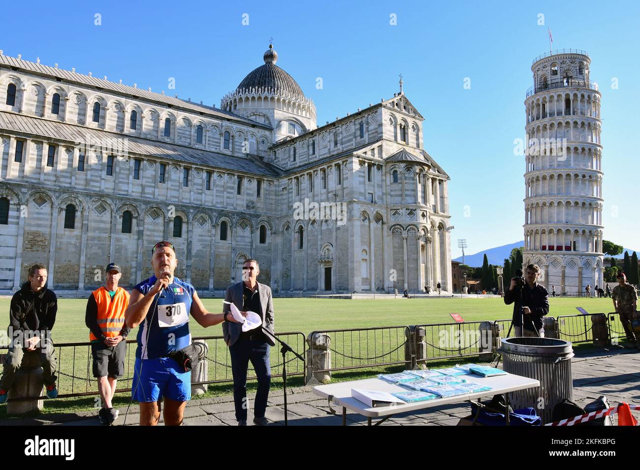 The Italian Army Col. Giuseppe Milano, Italian Base Commander gives a ...