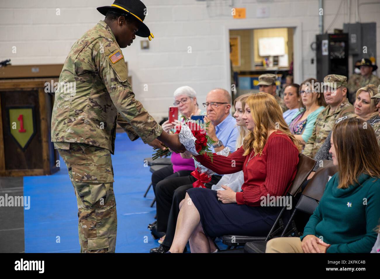 Mrs. Shannon Morgan, wife of the outgoing Command Sgt. Maj., Command Sgt. Maj. James M. Morgan ...