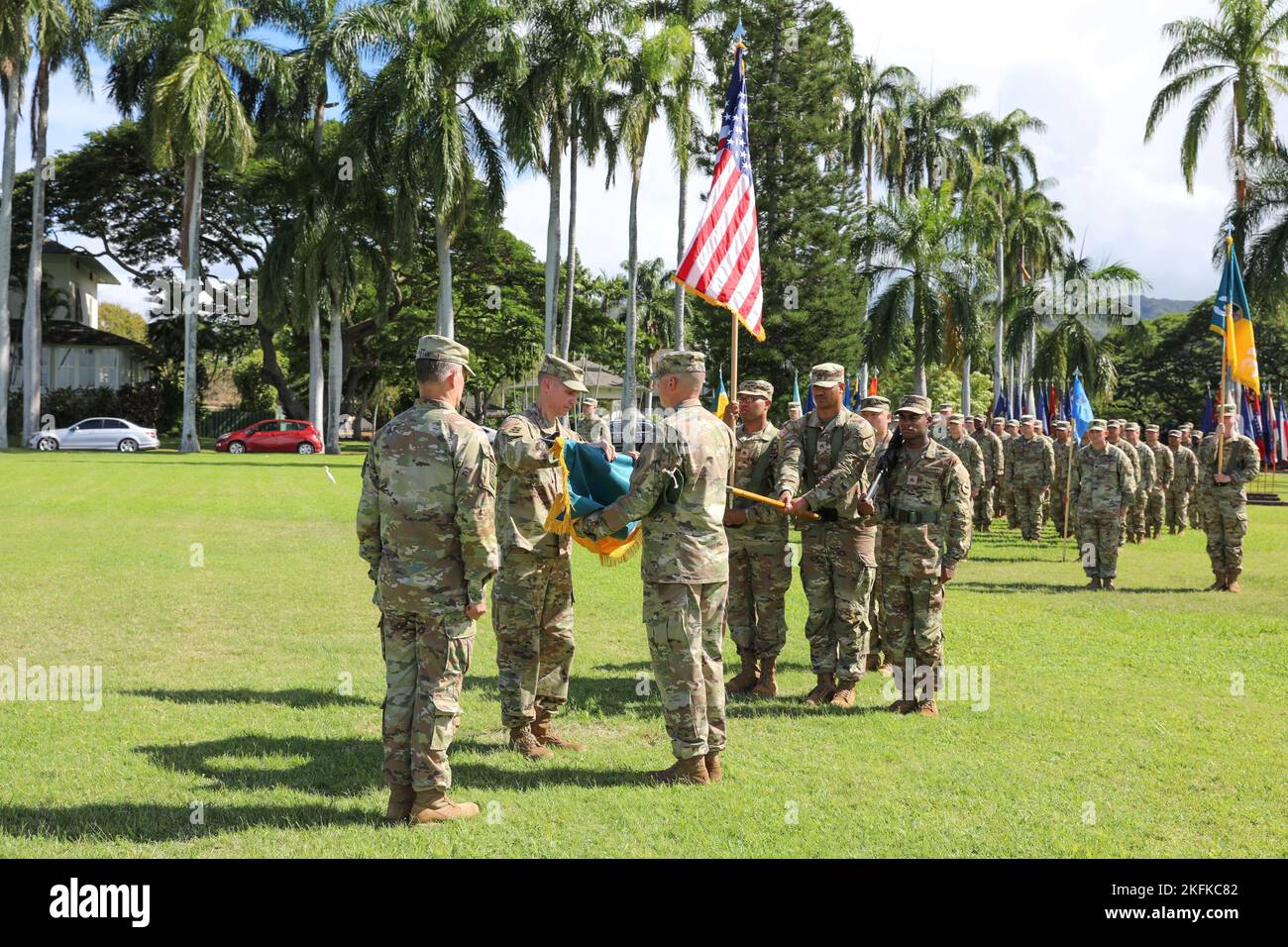 Col. David A. Zinn uncases the 3rd Multi-Domain Task Force colors at ...