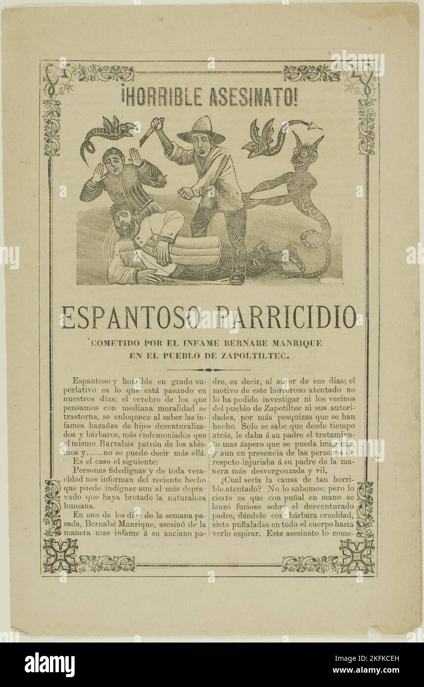 Horrible Murder! Shocking Parricide Committed by the Infamous Bernabe ...