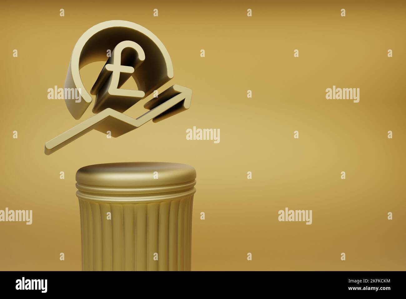 Beautiful abstract illustrations Golden Pound Price arrow UP symbol ...