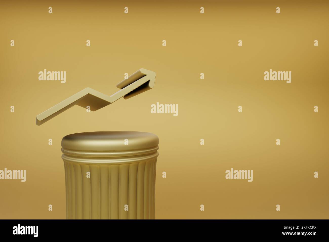 Beautiful abstract illustrations Golden arrow UP symbol icons on a ...